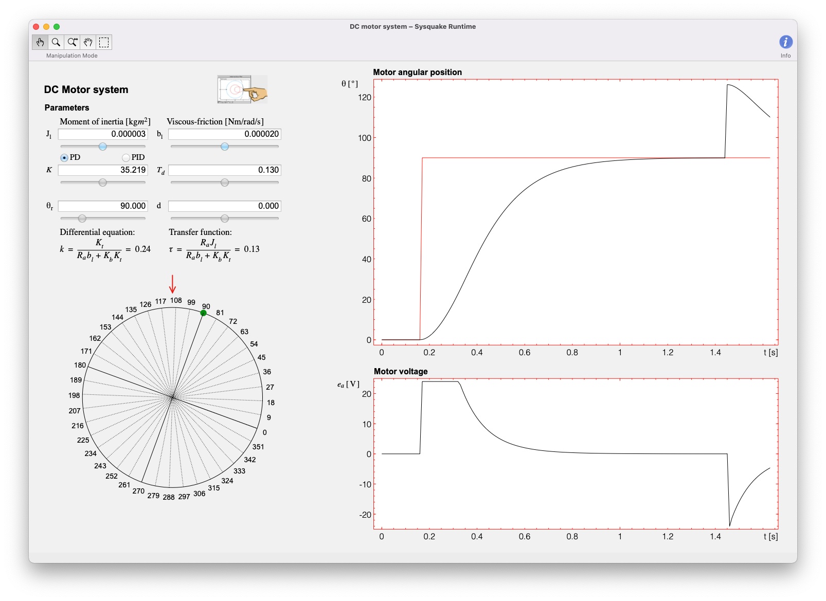 Control of physical systems - Automatic Control with Interactive Tools